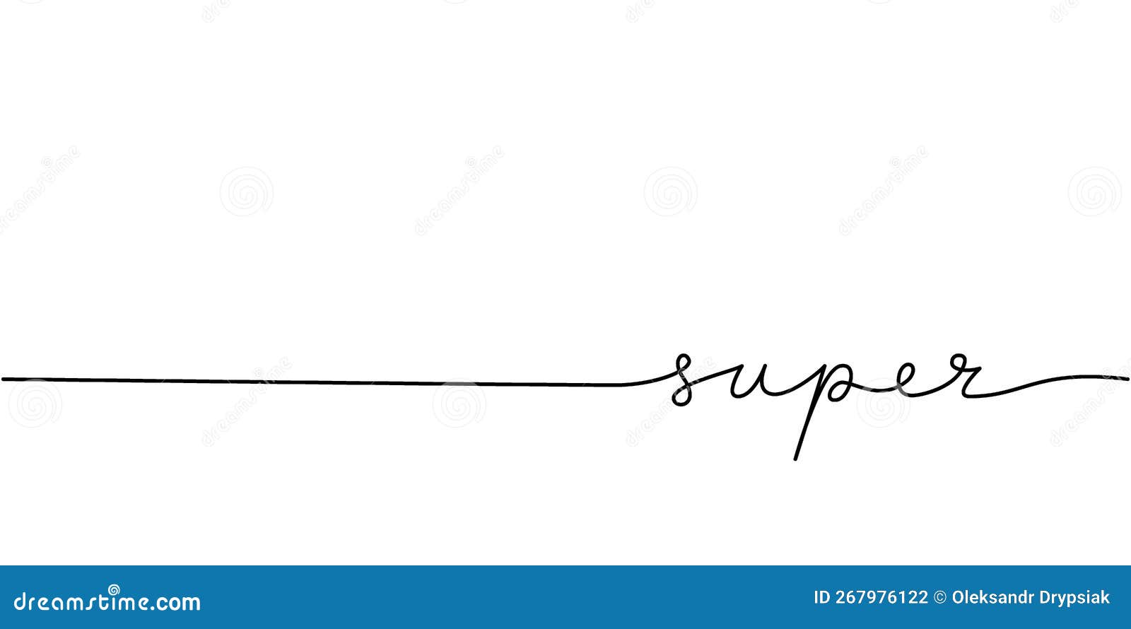 Super Word - Continuous One Line With Word. Minimalistic Drawing Of ...