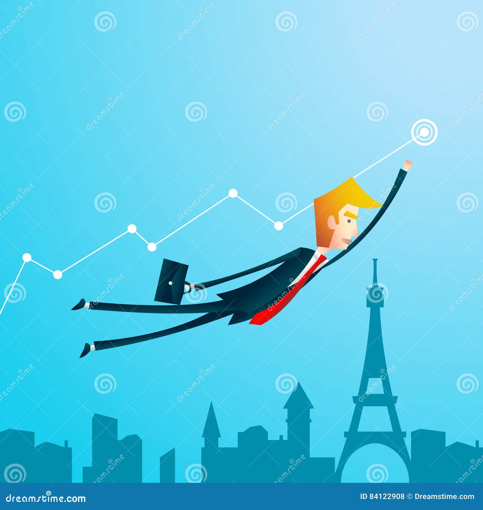 Super Worker. Business Illustration Stock Vector - Illustration of ...