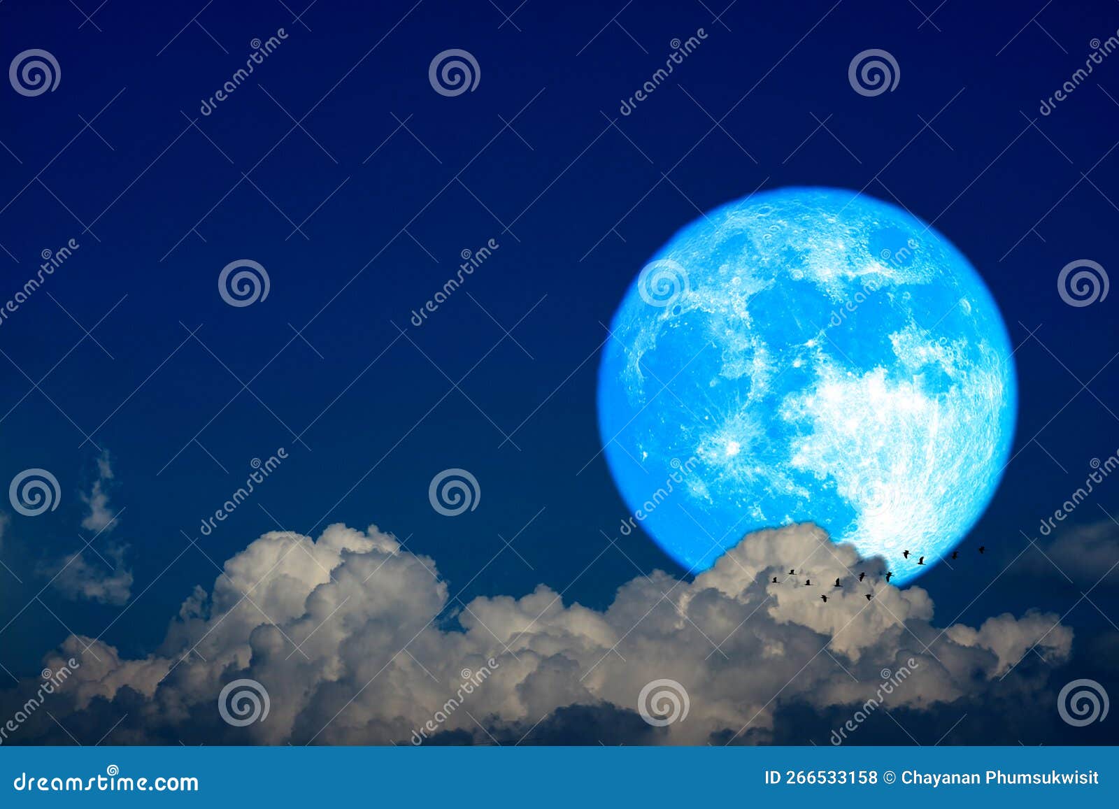 Super Worm Moon on the Night Sky Back Dark Gray Cloud Stock Photo ...