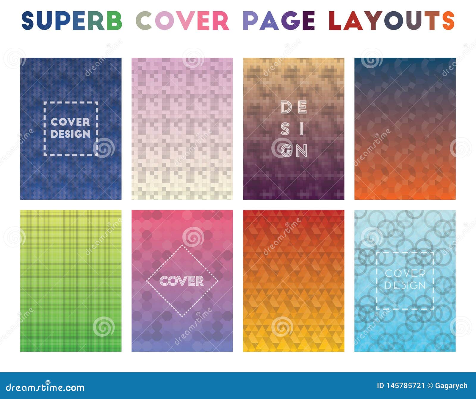 Superb Cover Page Layouts. stock vector. Illustration of blue - 145785721
