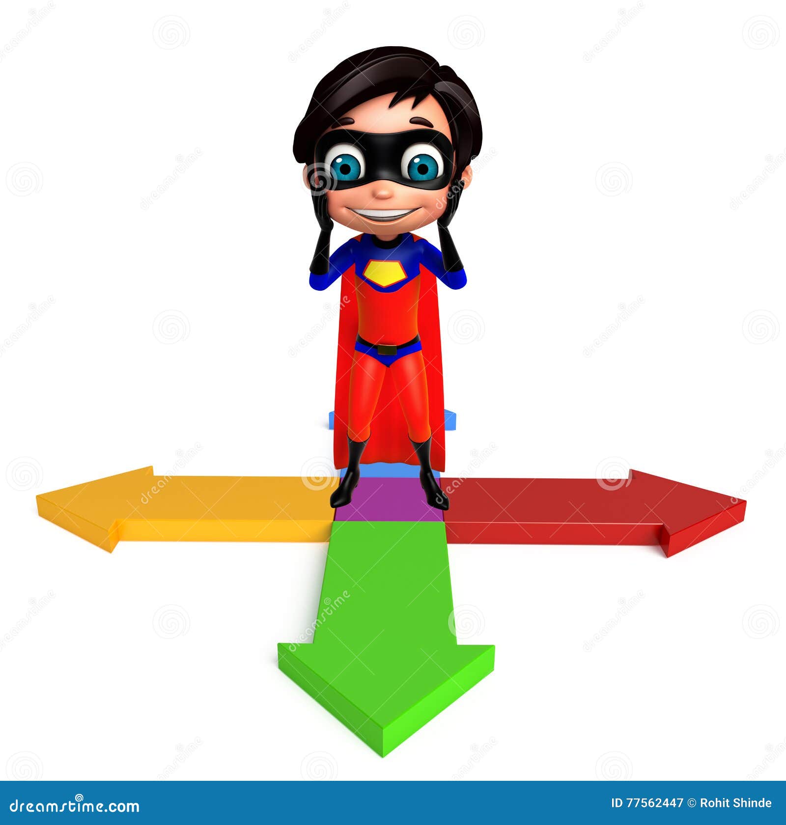Superboy with Arrow sign stock illustration. Illustration of protection ...