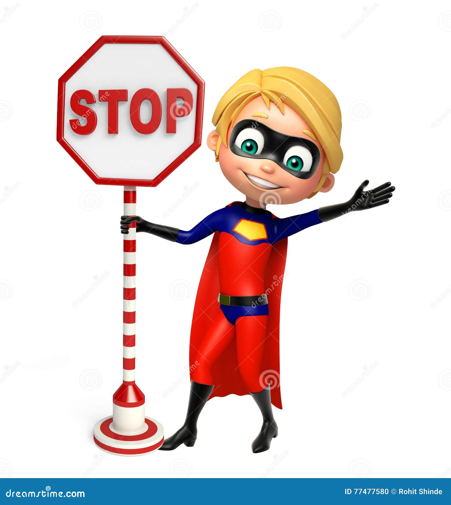 Superboy with Stop sign stock illustration. Illustration of action ...