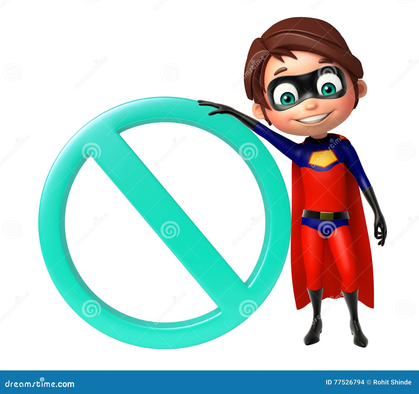 Superboy with Stop sign stock illustration. Illustration of tough ...