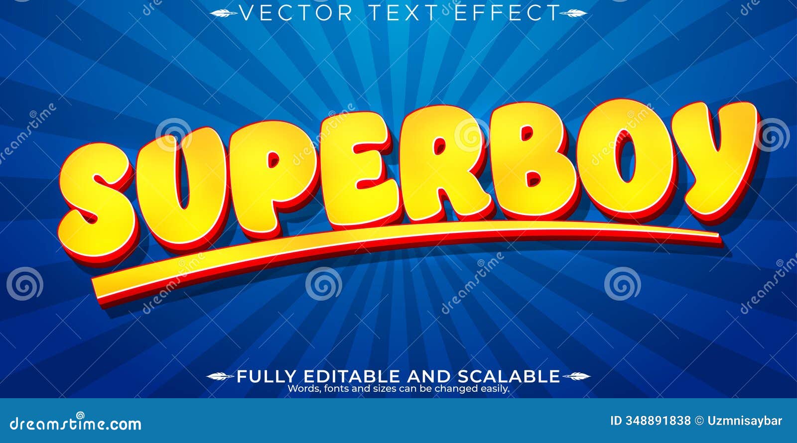 Superboy Text Effect, Editable Comic and Pop Art Text Style Stock ...
