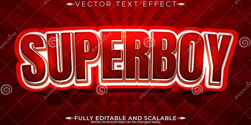Superboy Text Effect, Editable Hero and Comic Text Style Stock Vector ...