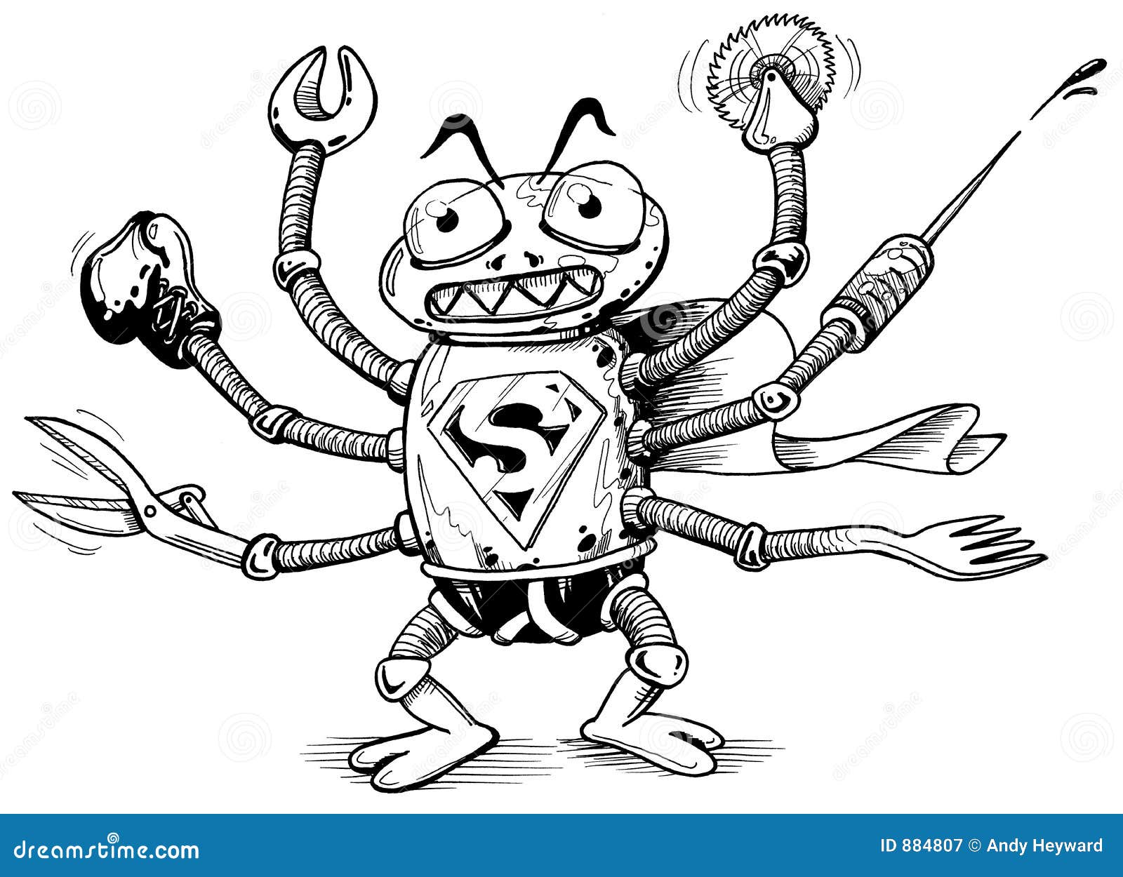Superbug stock illustration. Illustration of cartoon, fork - 884807