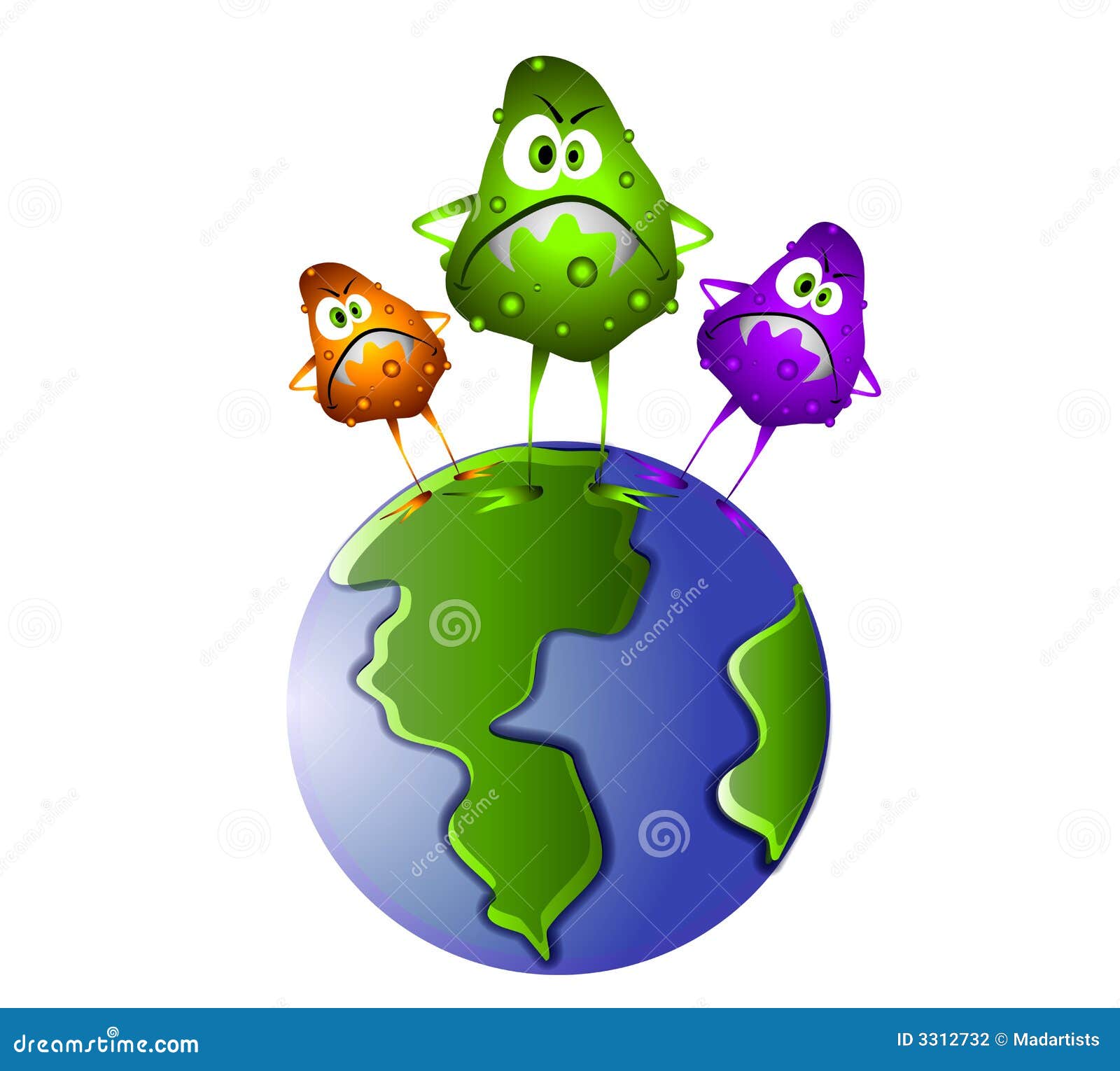 Superbug Germs on the World Stock Illustration - Illustration of ...