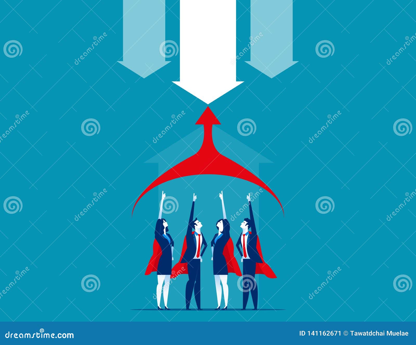Superbusiness Team. Concept Business Vector Illustration Stock Vector ...