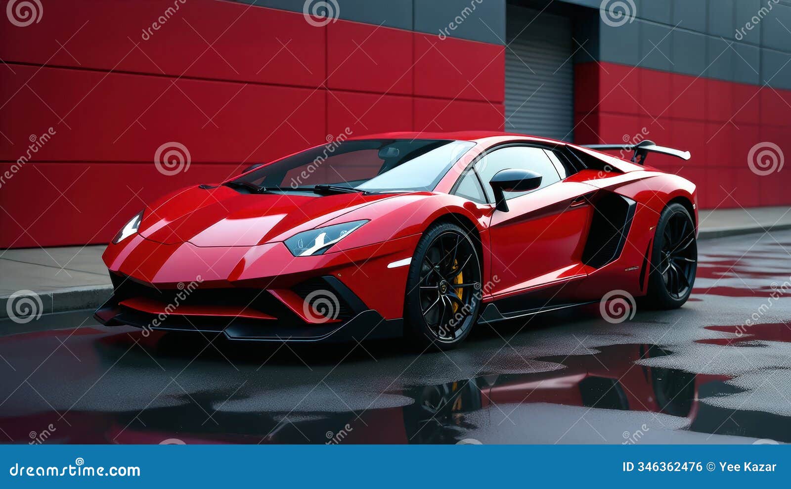A Supercar Icon - a Red Beast Unleashed Stock Illustration ...