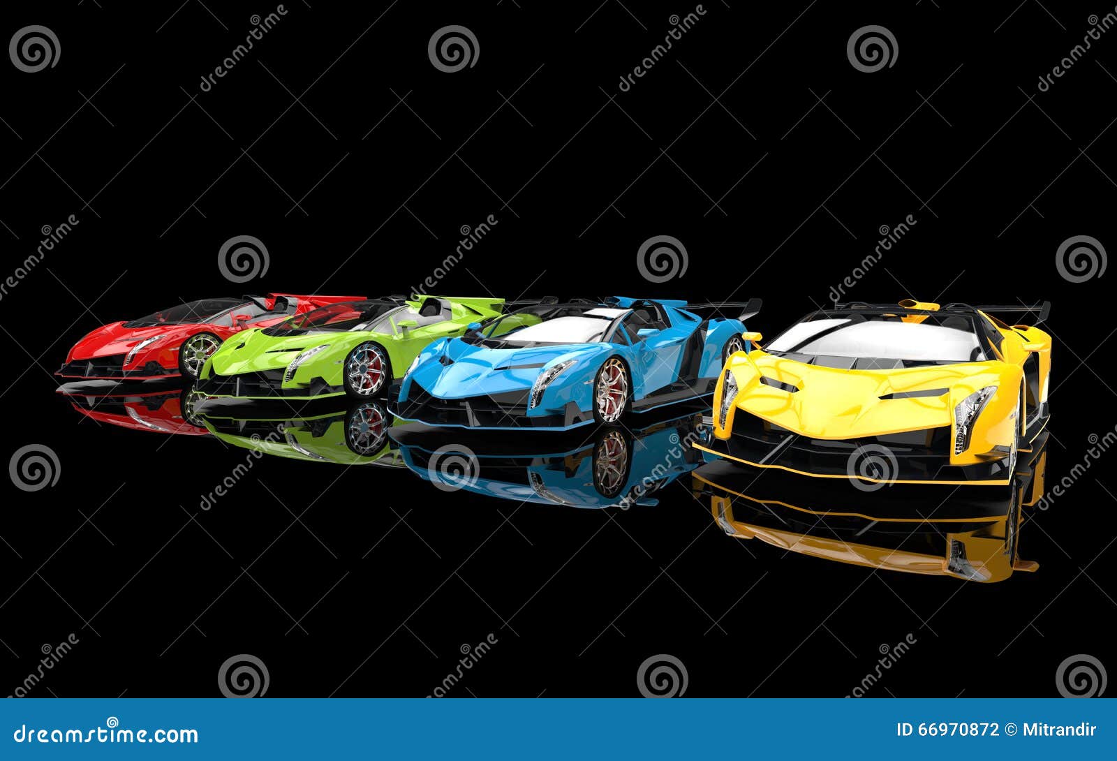 Supercars - primary colors stock illustration. Illustration of ...