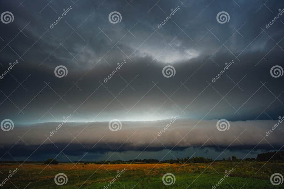 Supercell Cloud Storm Structure. Landscape View of a Storm Stock Photo ...