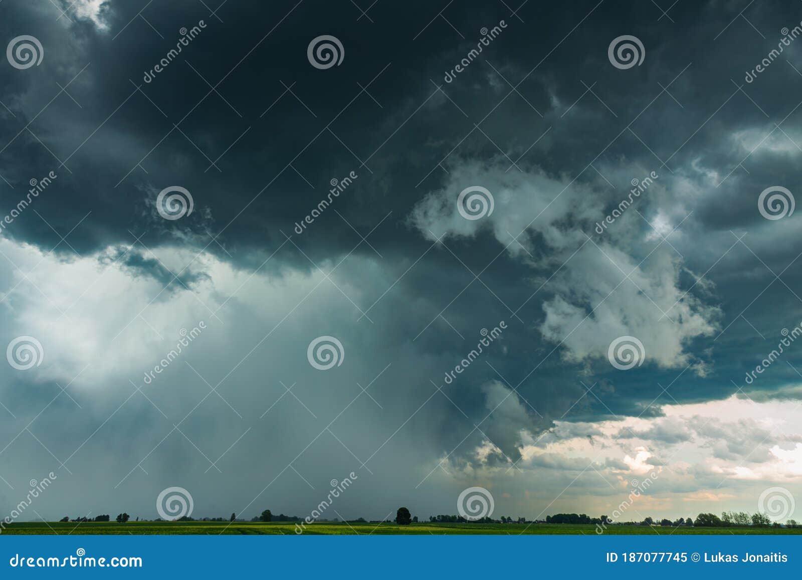 Supercell Storm Clouds with Intense Rain and Hail Stock Image - Image ...