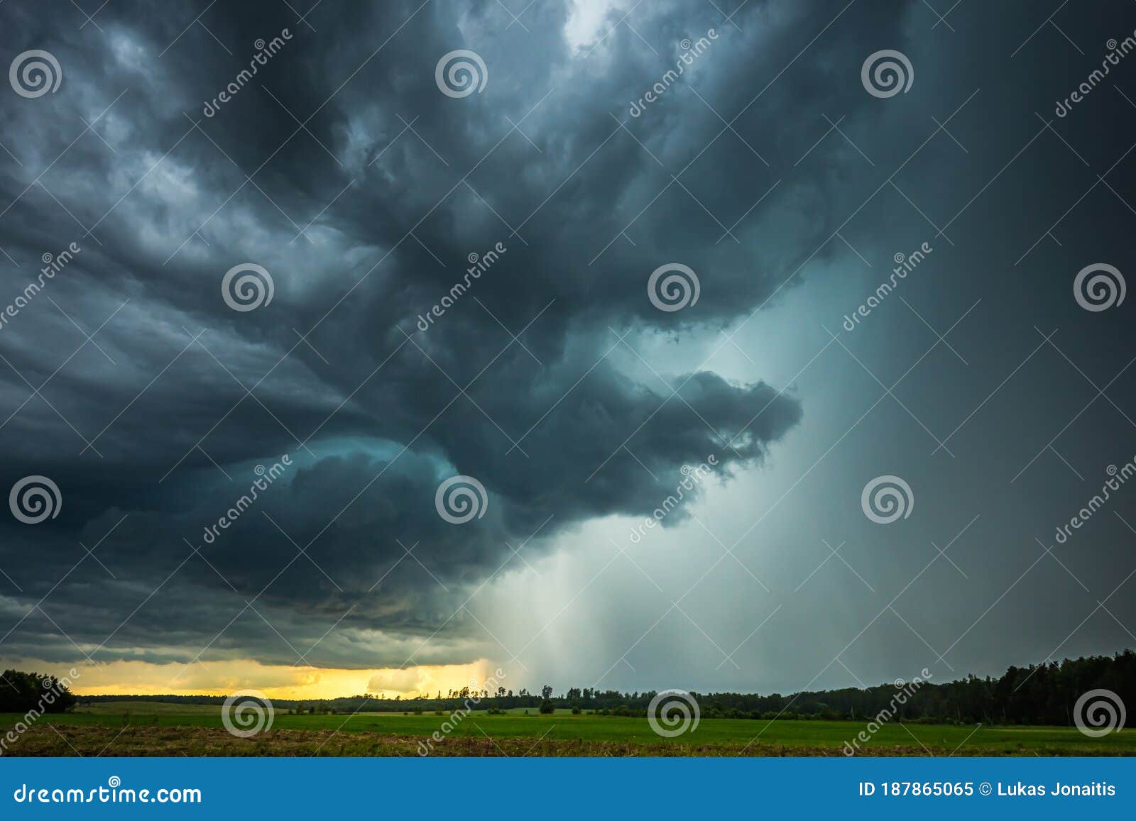 Supercell Storm Clouds with Intense Tropic Rain Stock Image - Image of ...