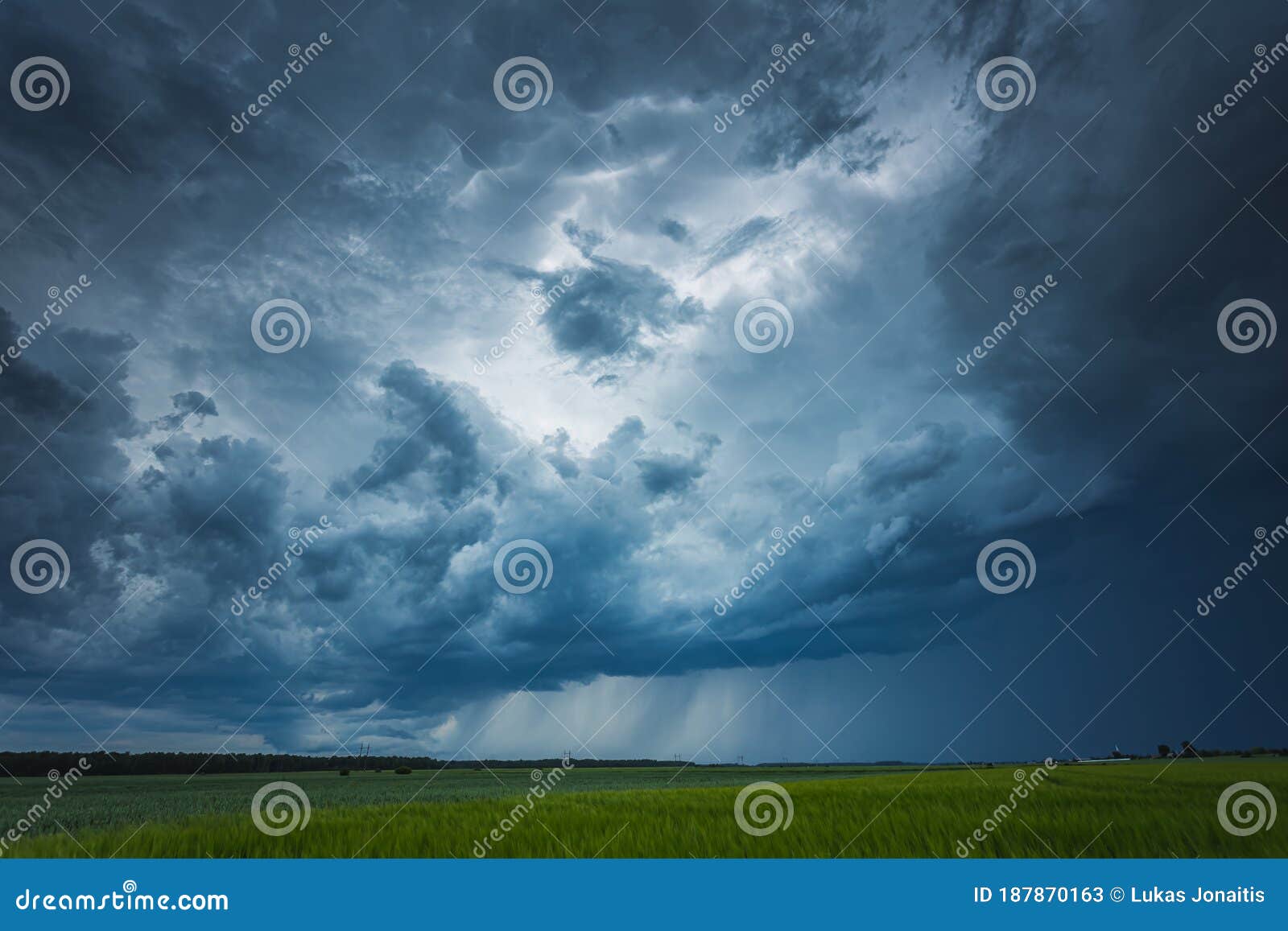 Supercell Storm Clouds with Intense Tropic Rain Stock Image - Image of ...