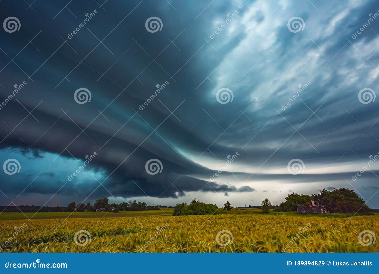 Supercell Storm Clouds with Intense Tropic Rain Stock Image - Image of ...
