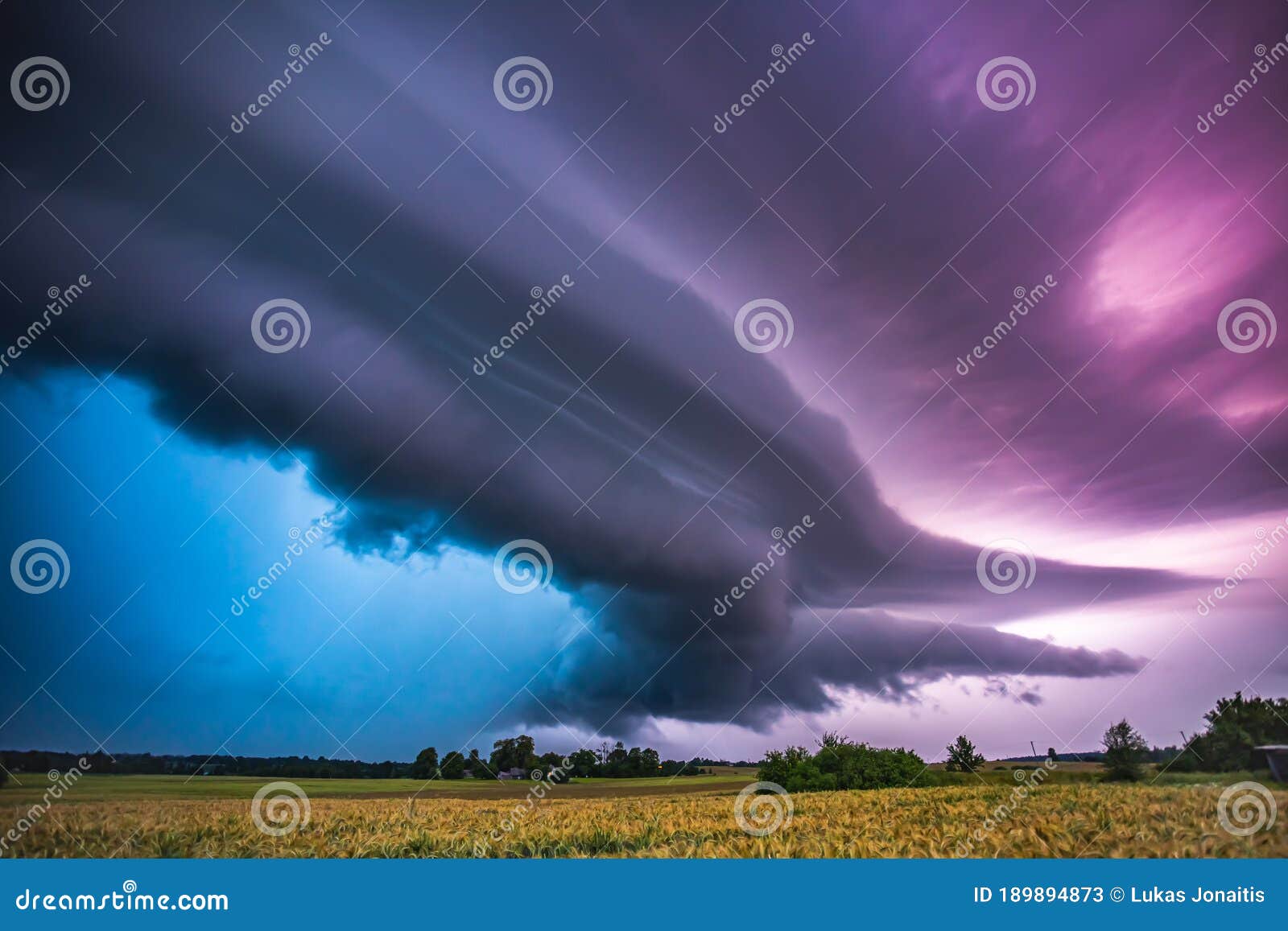 Supercell Storm Clouds with Intense Tropic Rain Stock Image - Image of ...