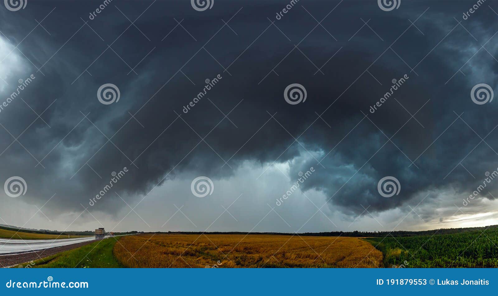Supercell Storm Clouds with Intense Tropic Rain Stock Image - Image of ...