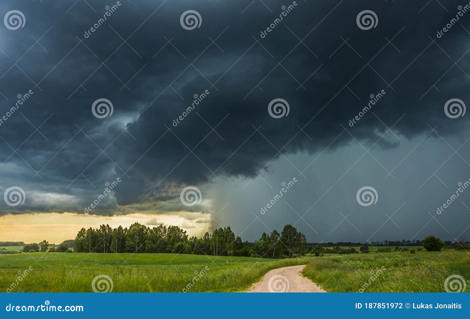 Supercell Storm Clouds with Intense Tropic Rain Stock Photo - Image of ...