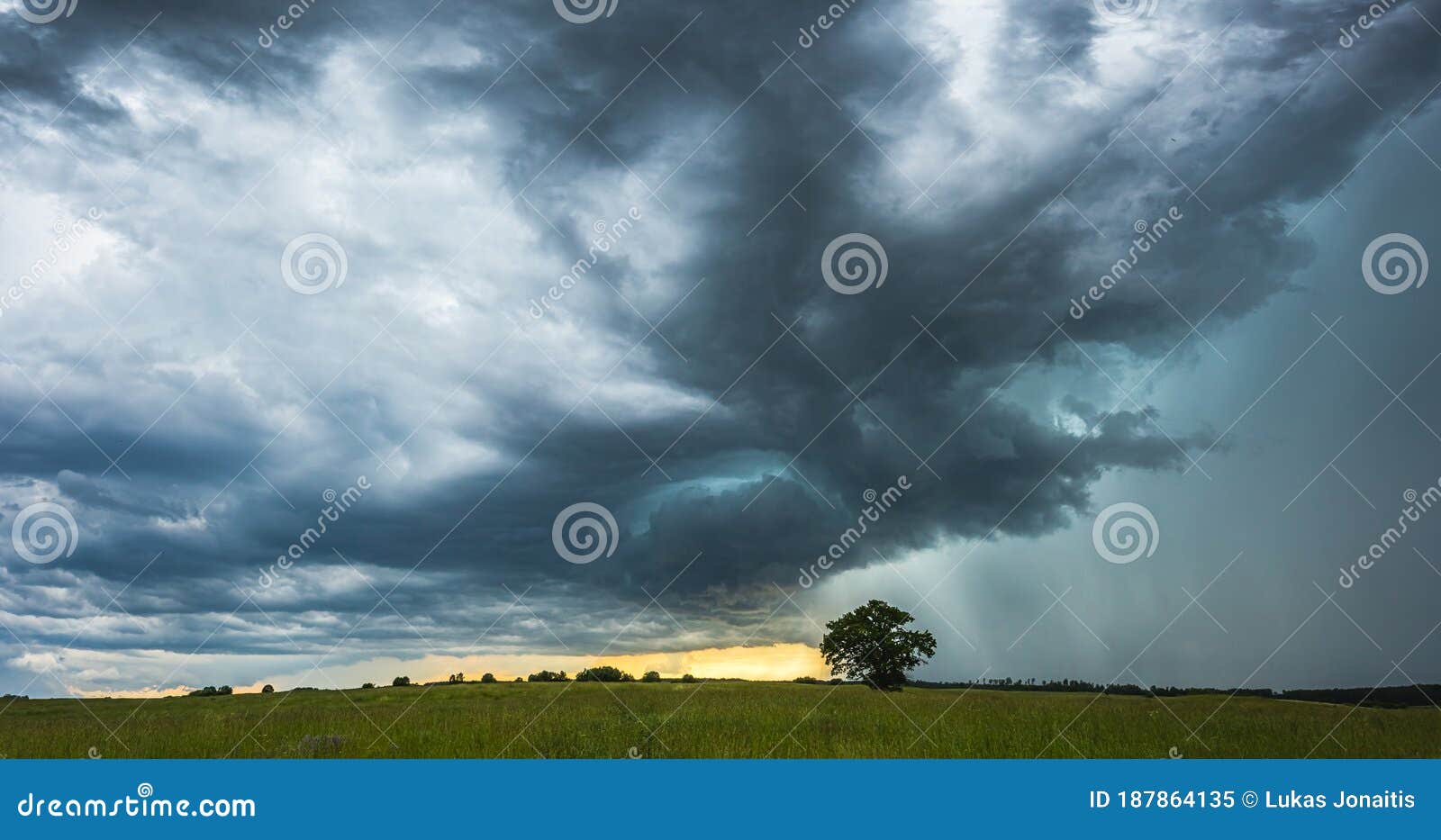 Supercell Storm Clouds with Intense Tropic Rain Stock Image - Image of ...