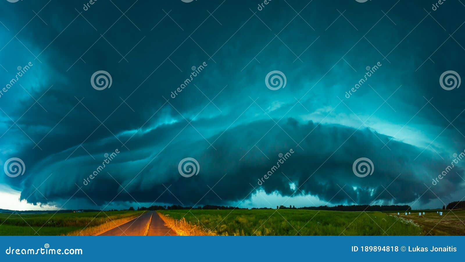 Supercell Storm Clouds with Intense Tropic Rain Stock Photo - Image of ...
