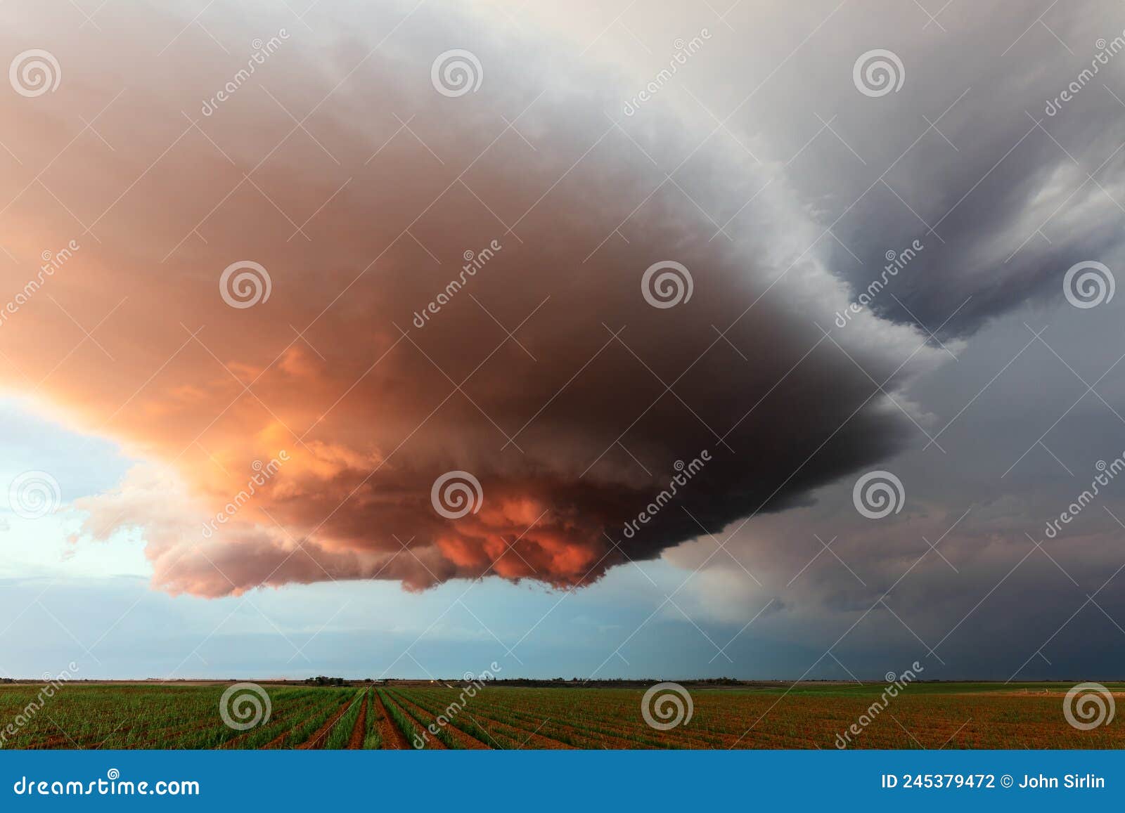 Supercell Storm Clouds at Sunset Stock Photo - Image of thunder, severe ...