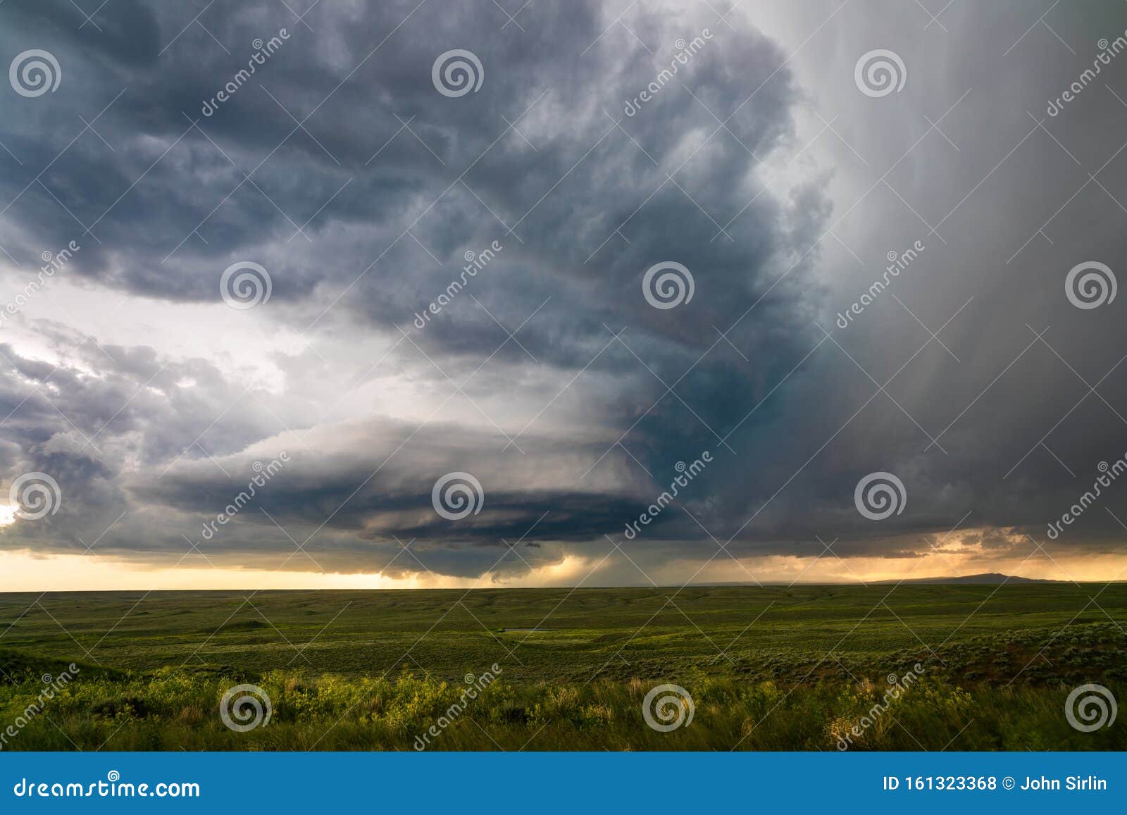 Supercell Storm with Dramatic Dark Clouds. Stock Photo - Image of ...