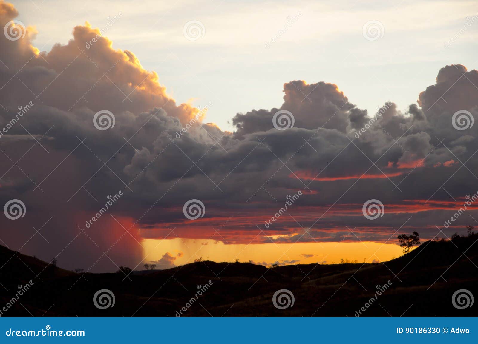 Supercell Storm Formation - Australia Stock Photo - Image of orange ...