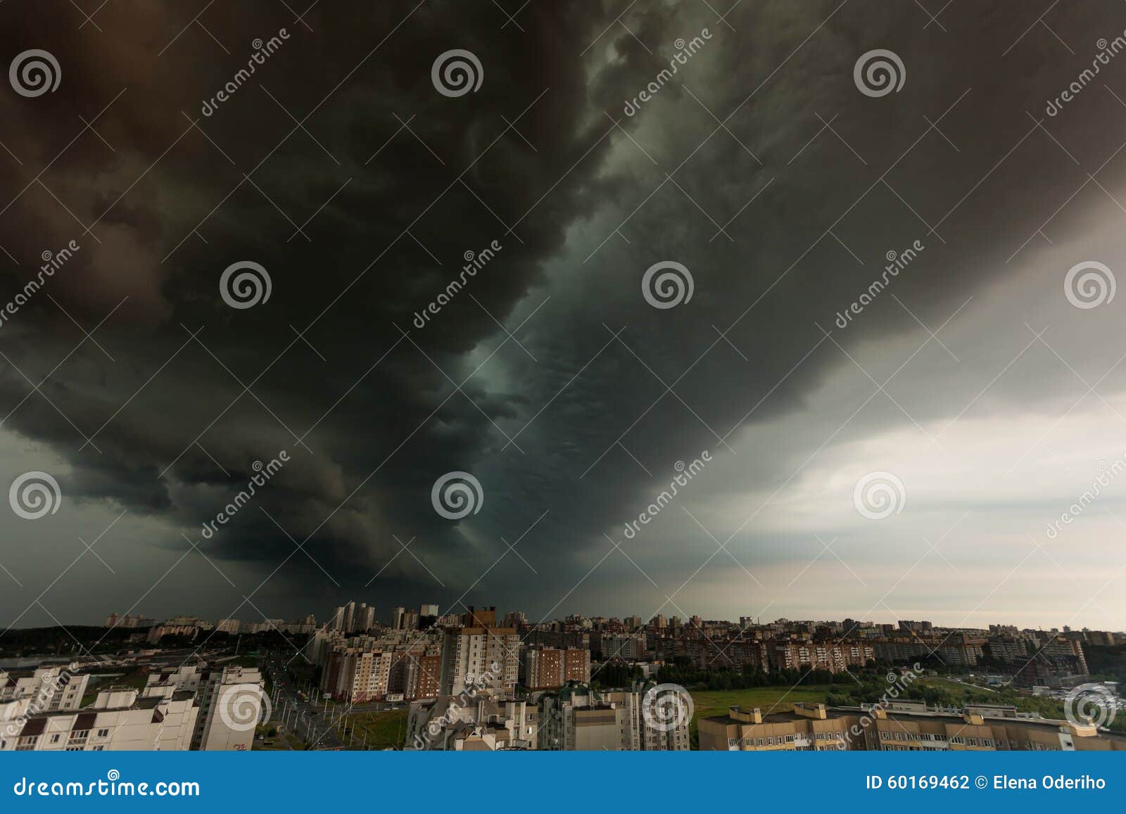 Supercell Storm Over the City Stock Photo - Image of nature ...