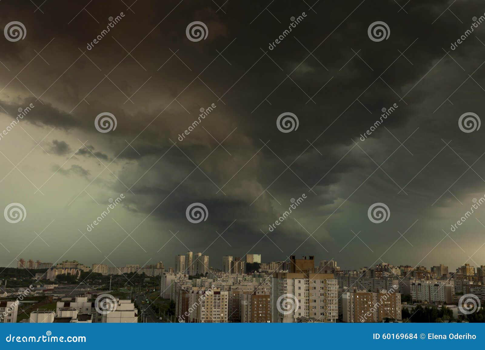 Supercell Storm Over the City Stock Photo - Image of flood, europe ...