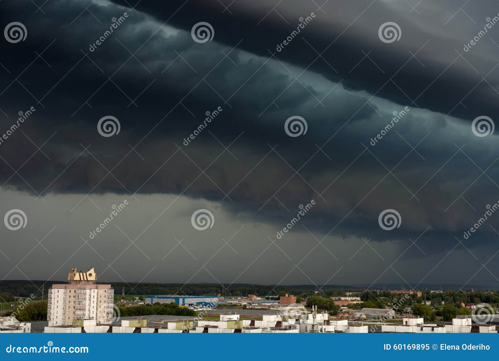 Supercell Storm Over the City Stock Image - Image of natural, belarus ...