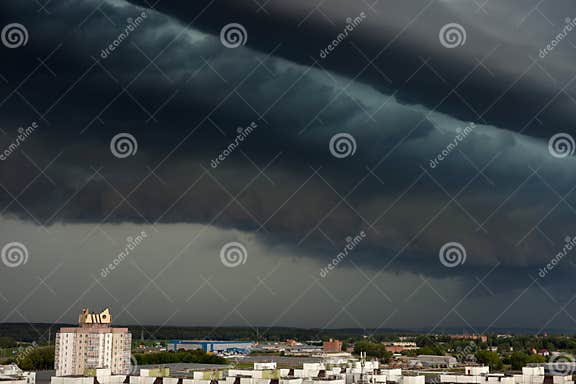 Supercell Storm Over the City Stock Image - Image of natural, belarus ...
