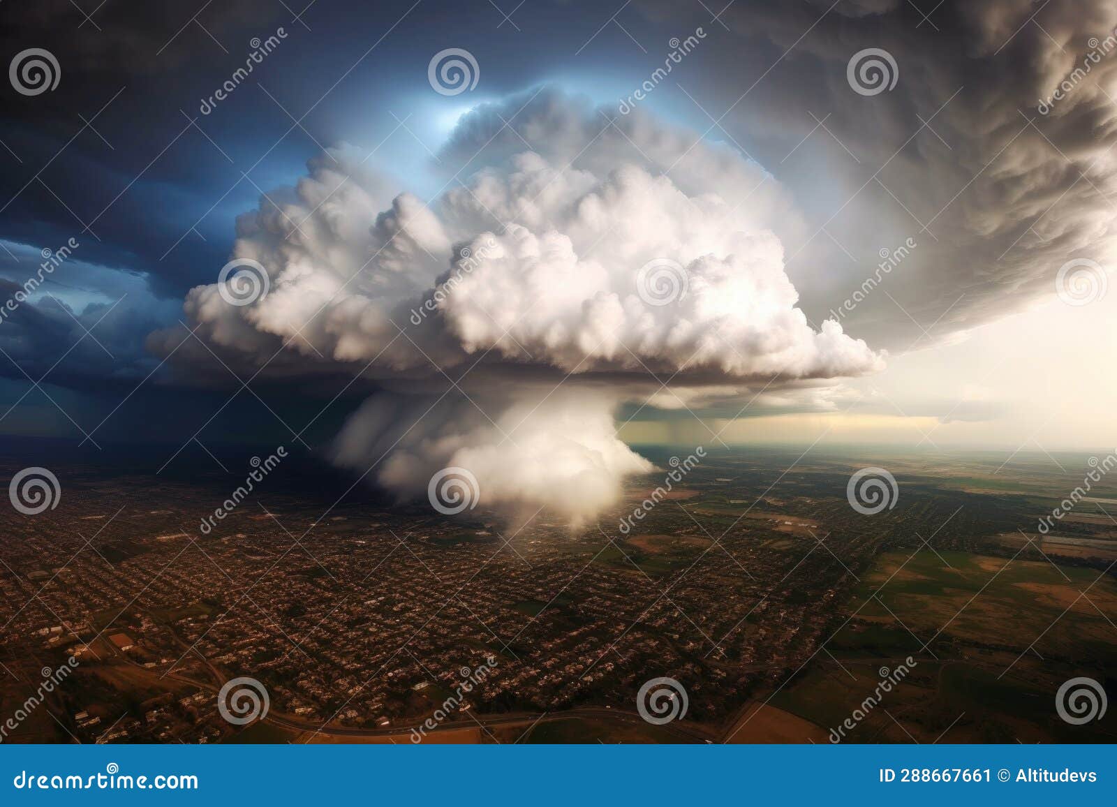 Supercell Storm Seen from an Elevated Viewpoint Stock Image - Image of ...