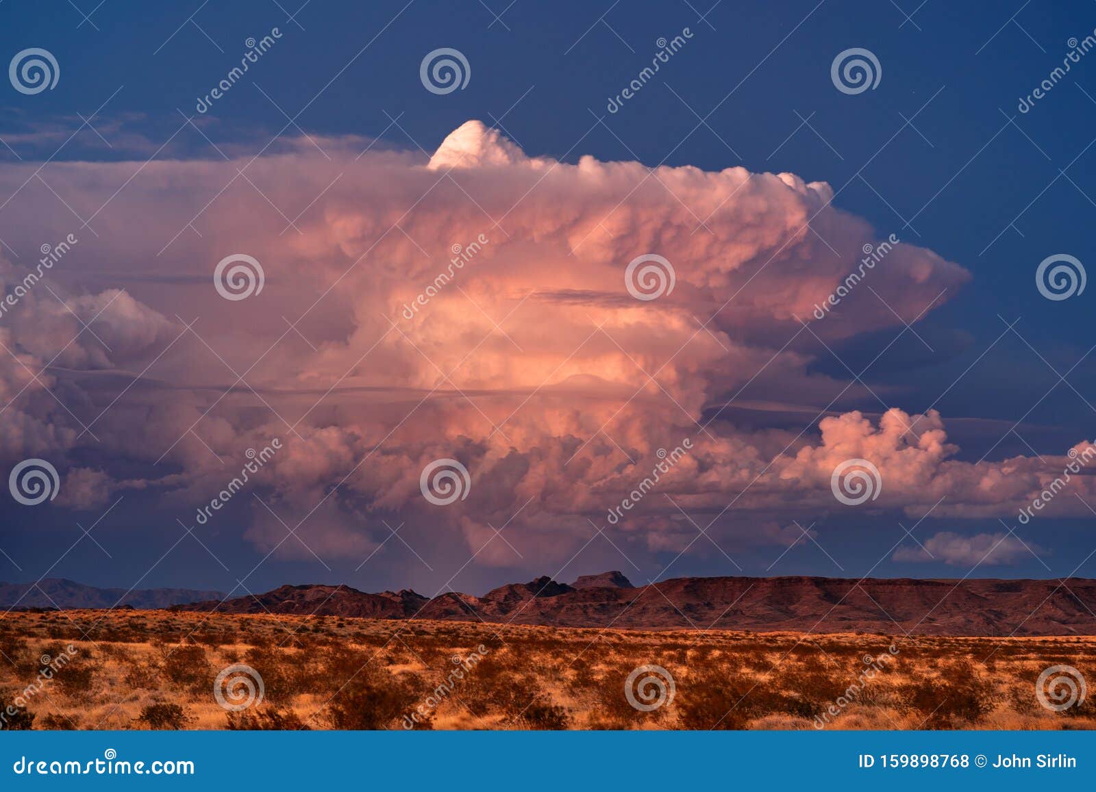Supercell Thunderstorm Cumulonimbus Cloud at Sunset Stock Photo - Image ...