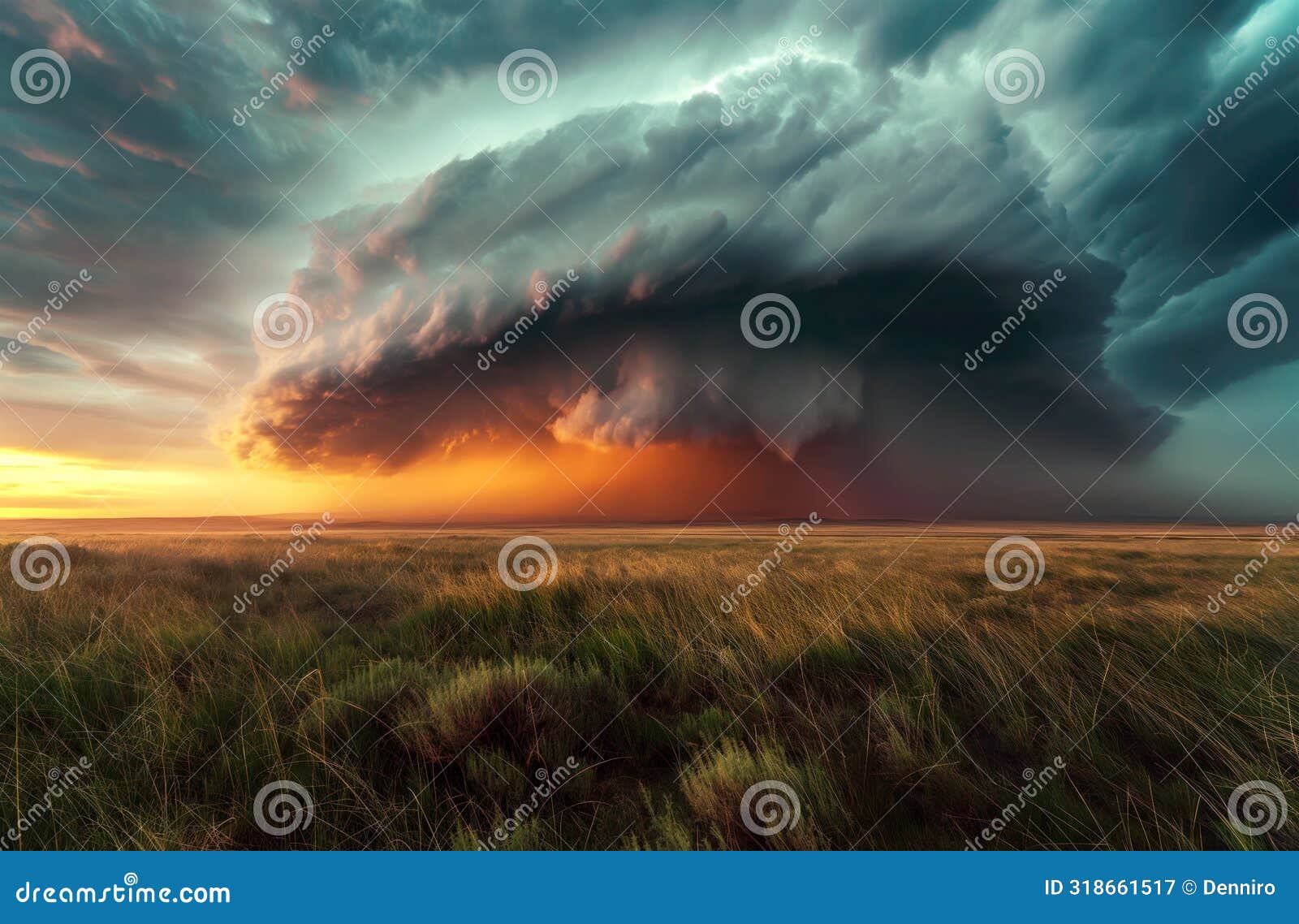 Supercell Thunderstorm Forming Over The Great Plains Royalty-Free Stock ...