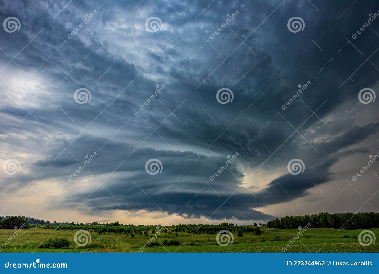 Supercell Thunderstorm Spinning, a Giant Vortex of Clouds Stock Photo ...