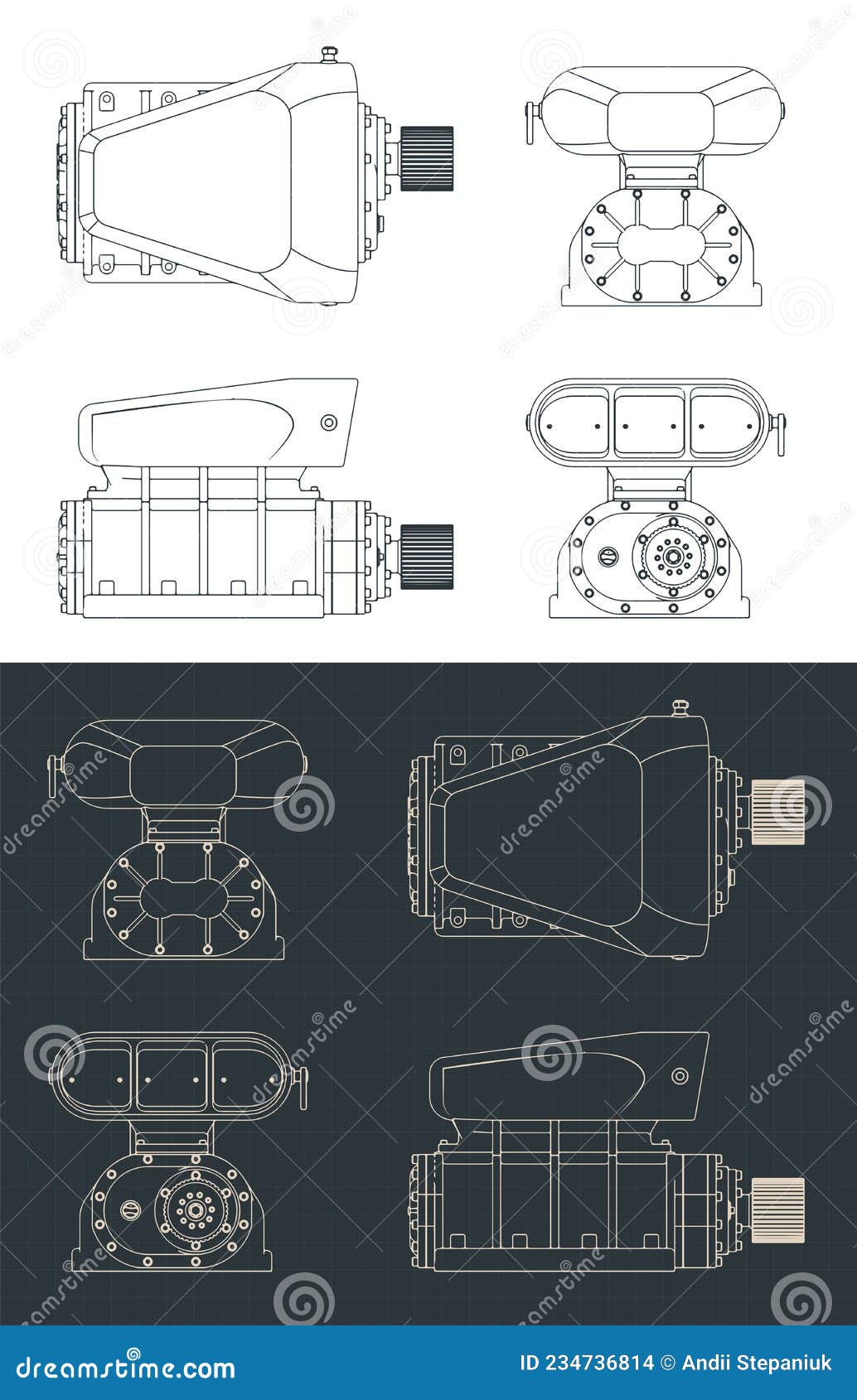 Supercharger blueprints stock vector. Illustration of fast - 234736814