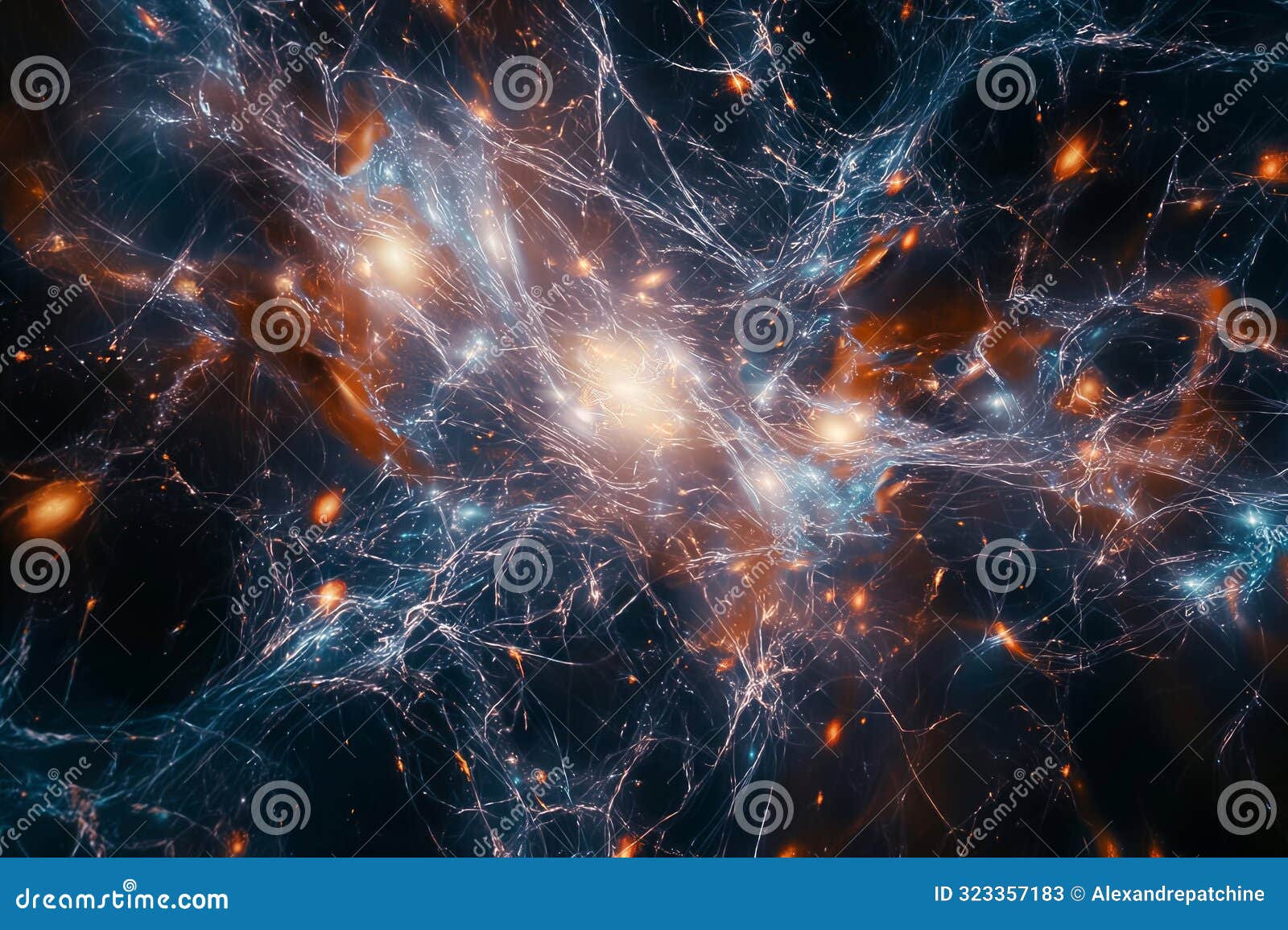 Superclusters of Galaxies in the Early Universe Stock Illustration ...