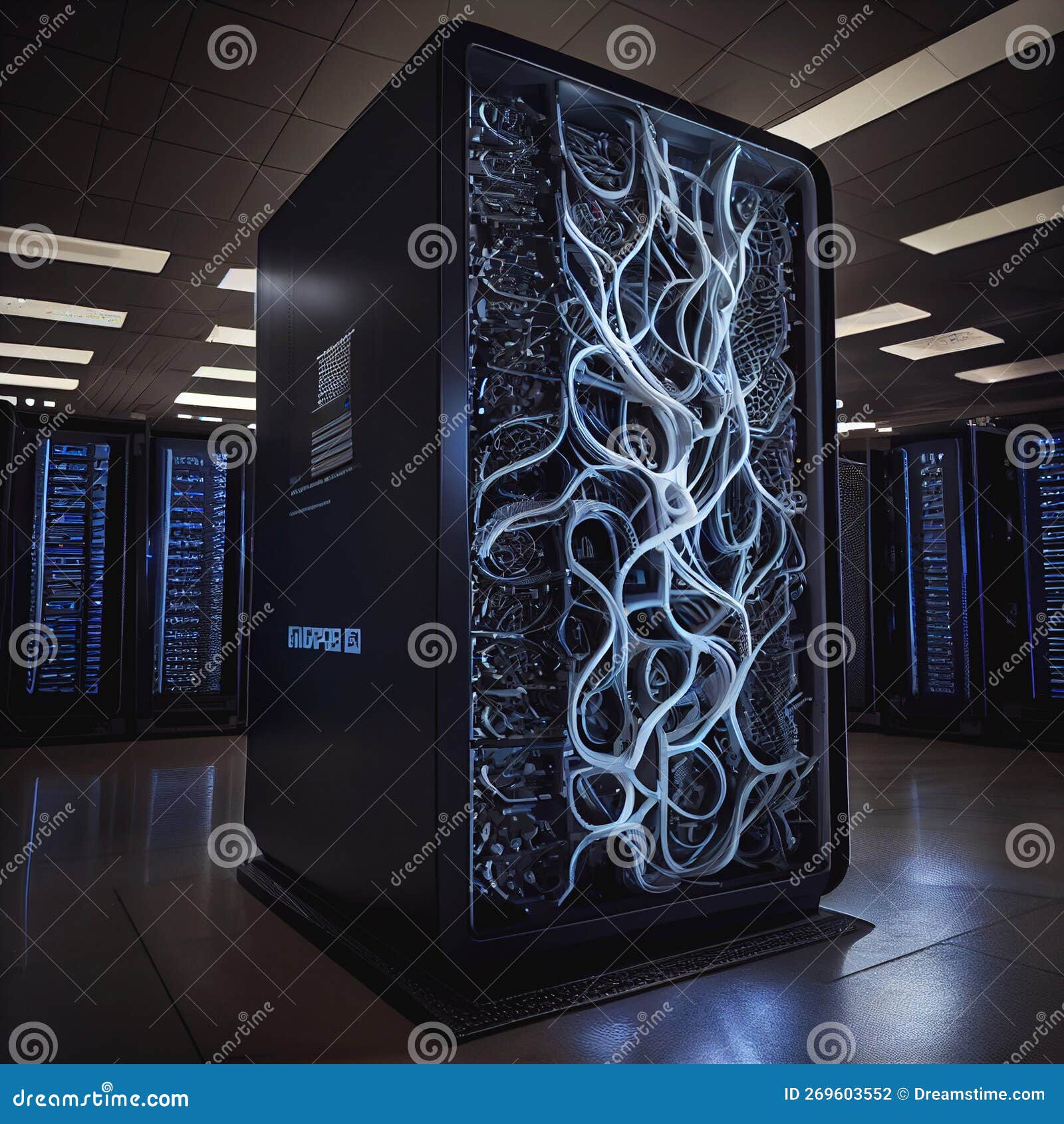 Supercomputadora stock de ilustración. Ilustración de multimedias - 269603552