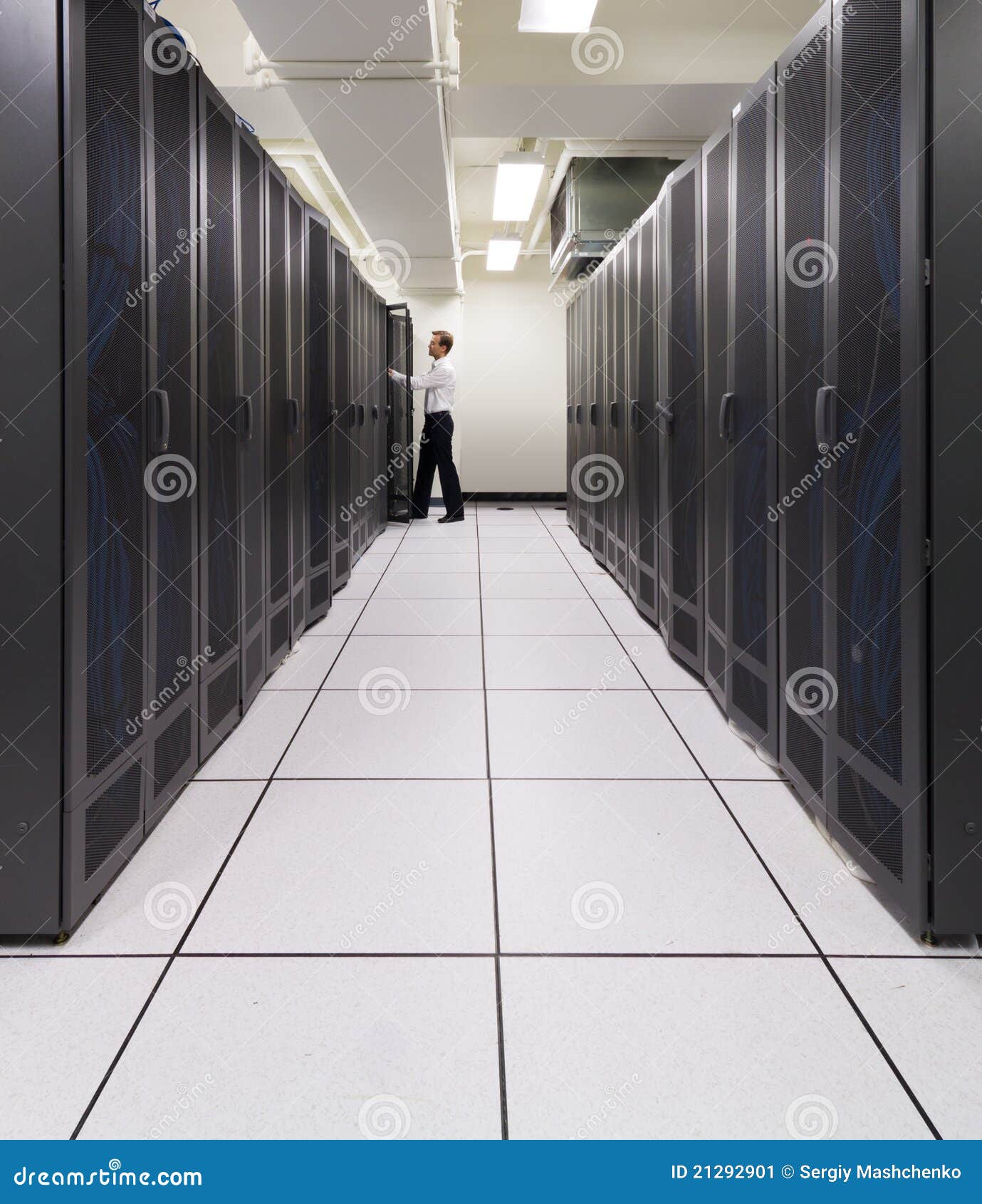 Supercomputer in action stock image. Image of high, administrator ...