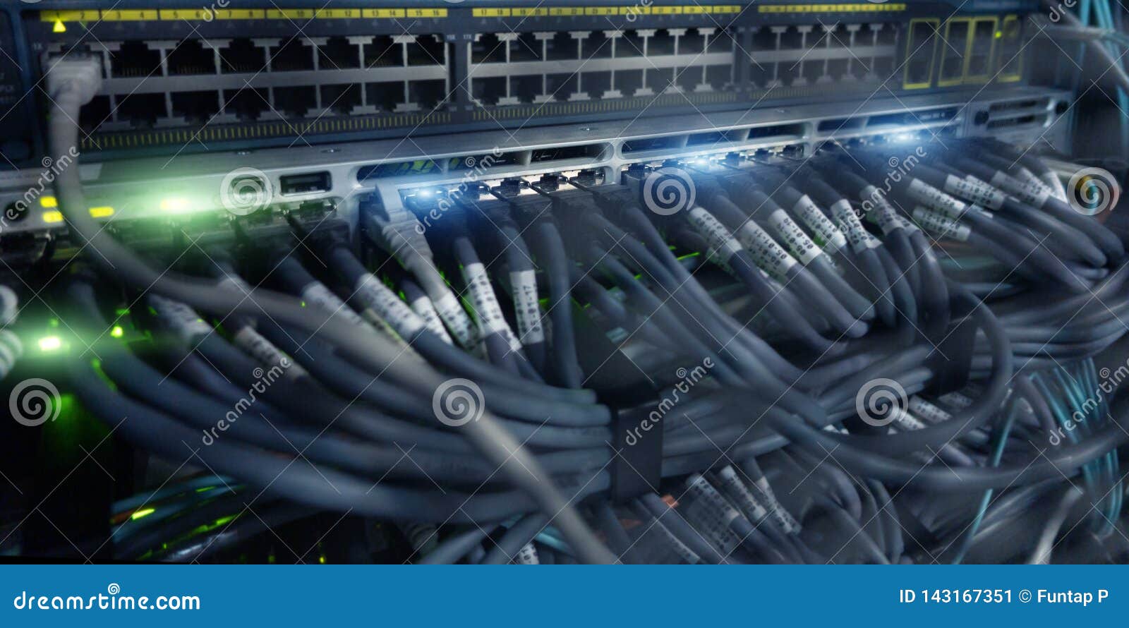 Supercomputer Big Server Rack. Stock Image - Image of connection, cable ...