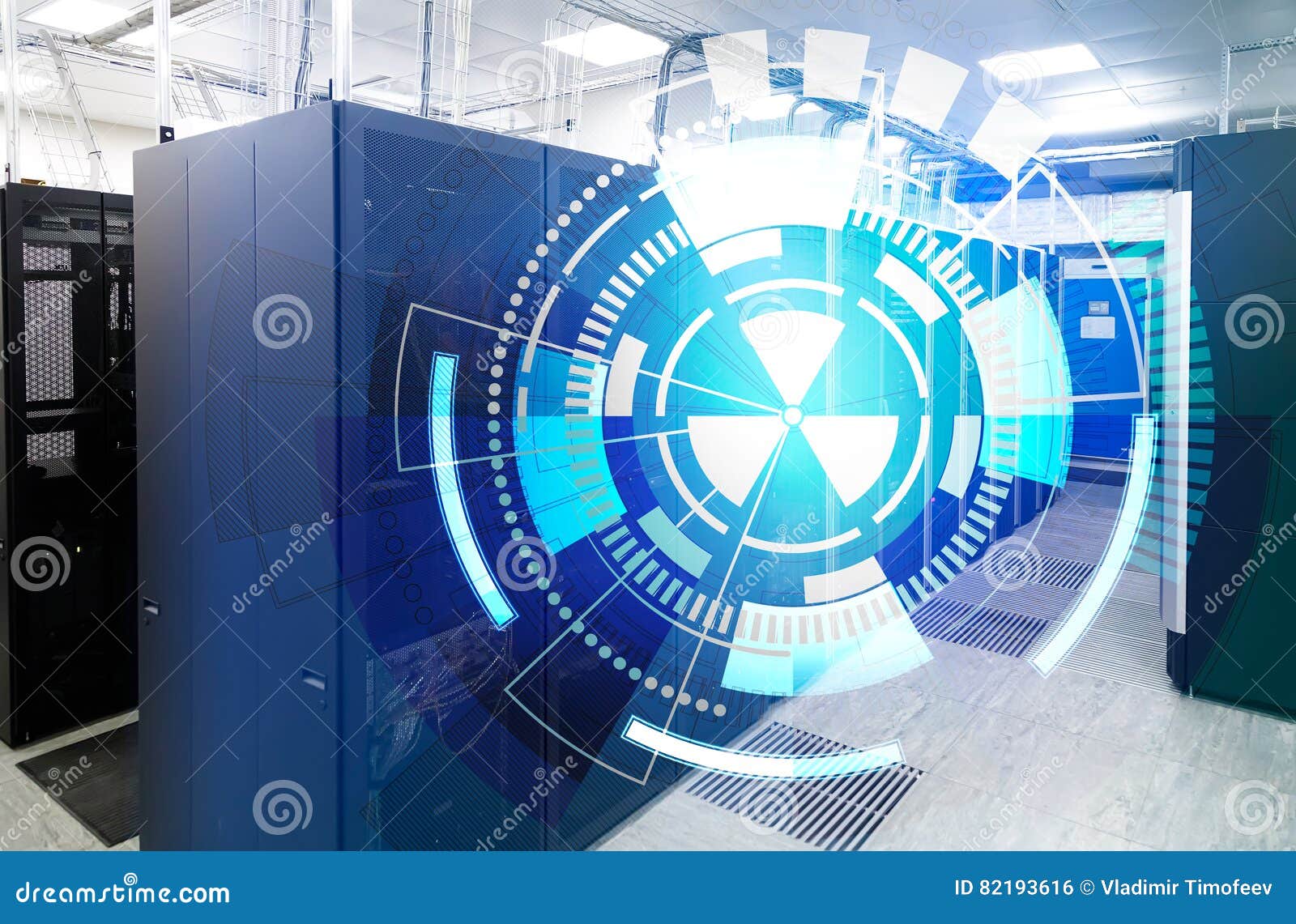 Supercomputer Clusters In The Room Data Center.Modern Network And ...