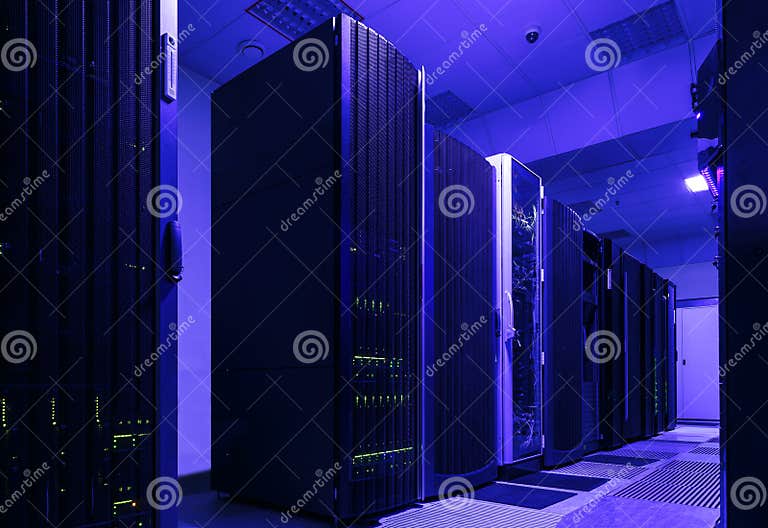 Supercomputer Clusters in Room of Modren Data Center Stock Image ...