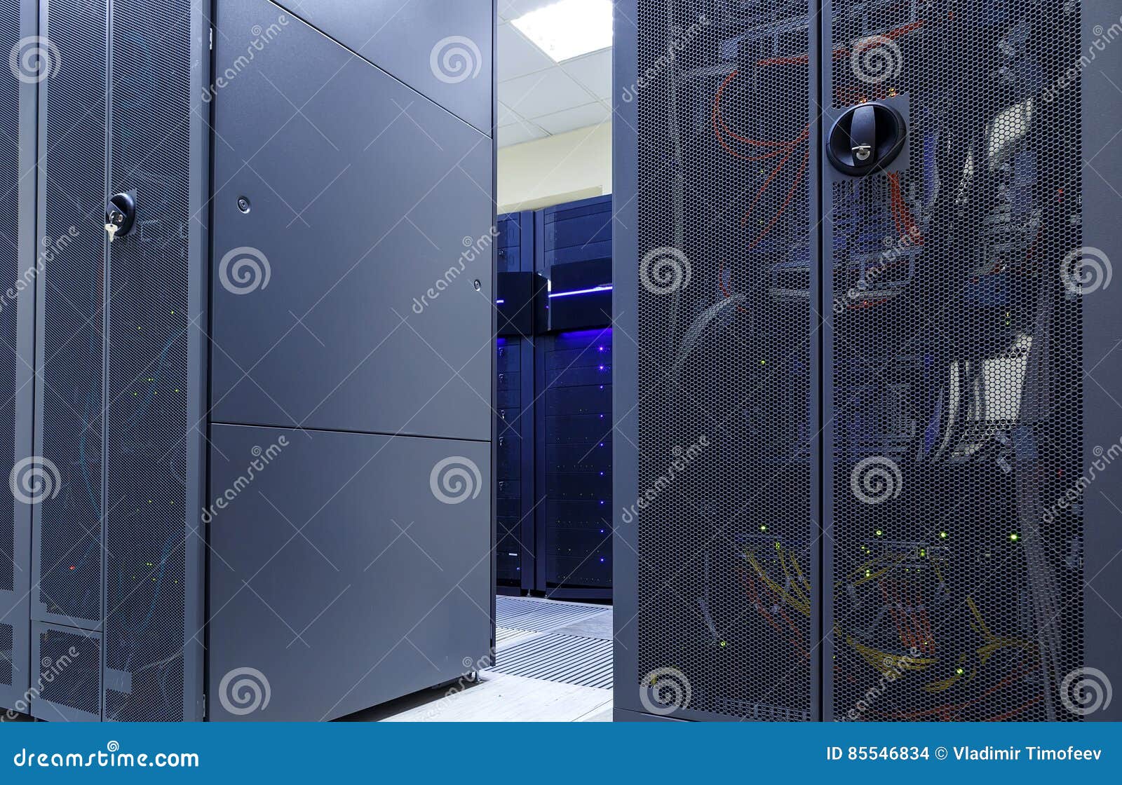 Supercomputer Clusters in the Room of Modren Data Center Stock Photo ...
