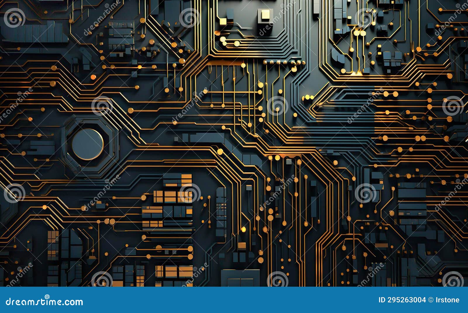 Supercomputer CPU and GPU, Circuits Mother Board Interconnection with ...