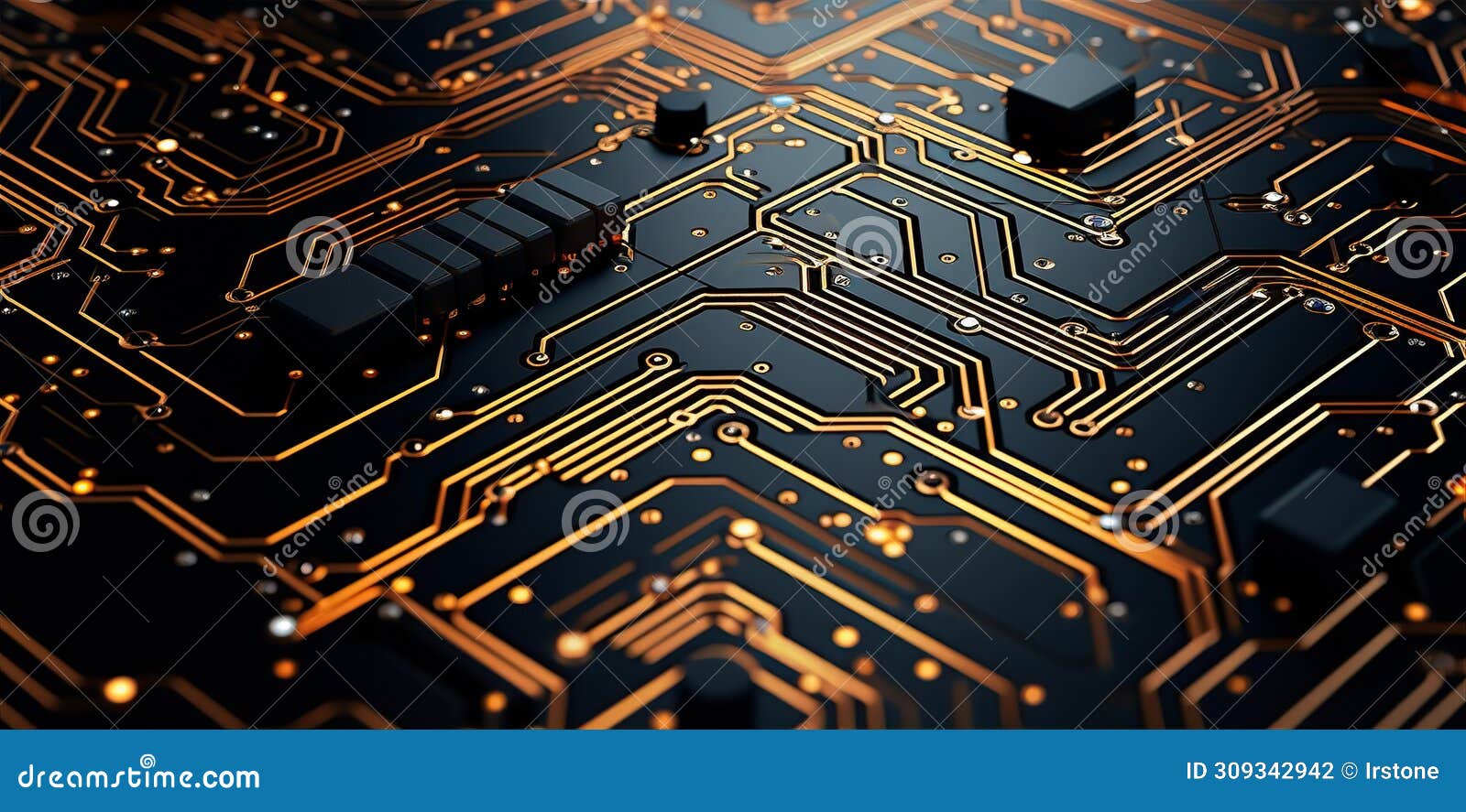 Supercomputer CPU and GPU, Circuits Mother Board Interconnection with ...