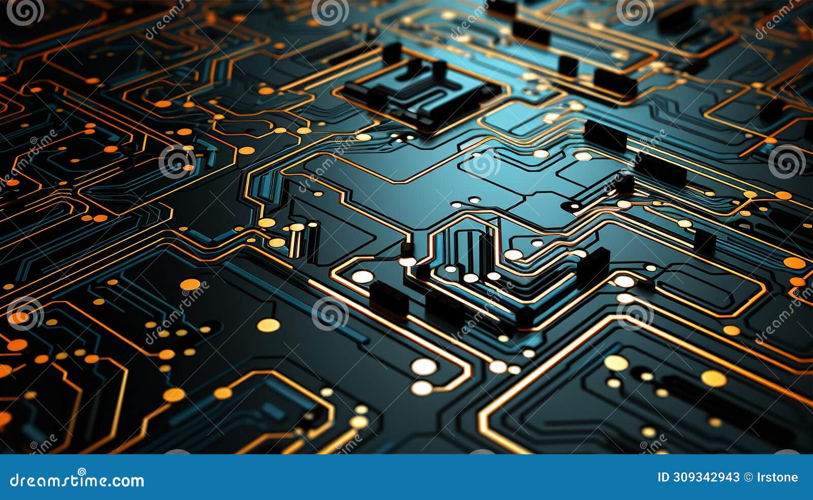 Supercomputer CPU and GPU, Circuits Mother Board Interconnection with ...