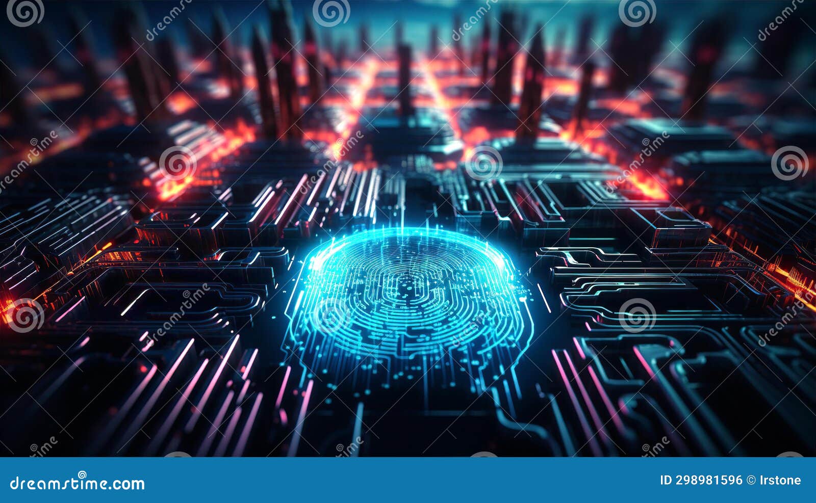 Supercomputer CPU and GPU, Circuits Mother Board Interconnection with ...