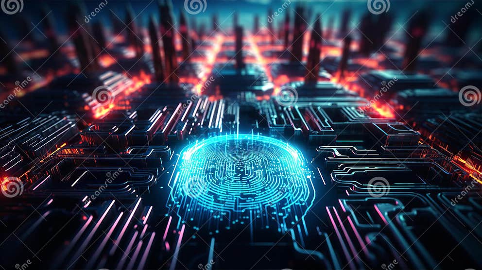 Supercomputer CPU and GPU, Circuits Mother Board Interconnection with ...