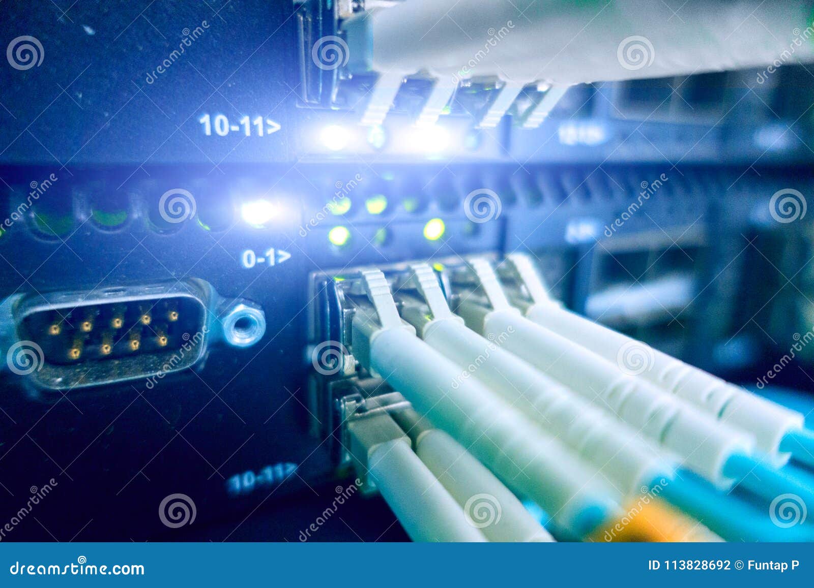 Fiber Optical Connector Interface. Multiple Exposure Stock Photo ...