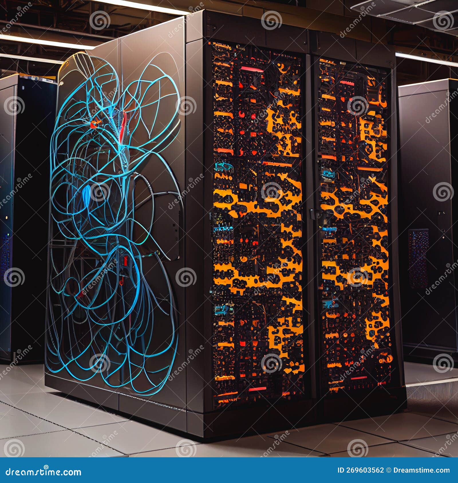 Supercomputer stock illustration. Illustration of large - 269603562